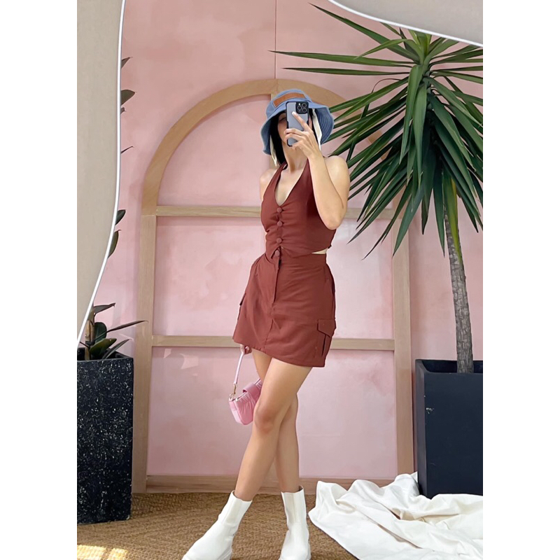 Tamara Set ( Vest Blazer & Cargo Skirt) | Shopee Philippines