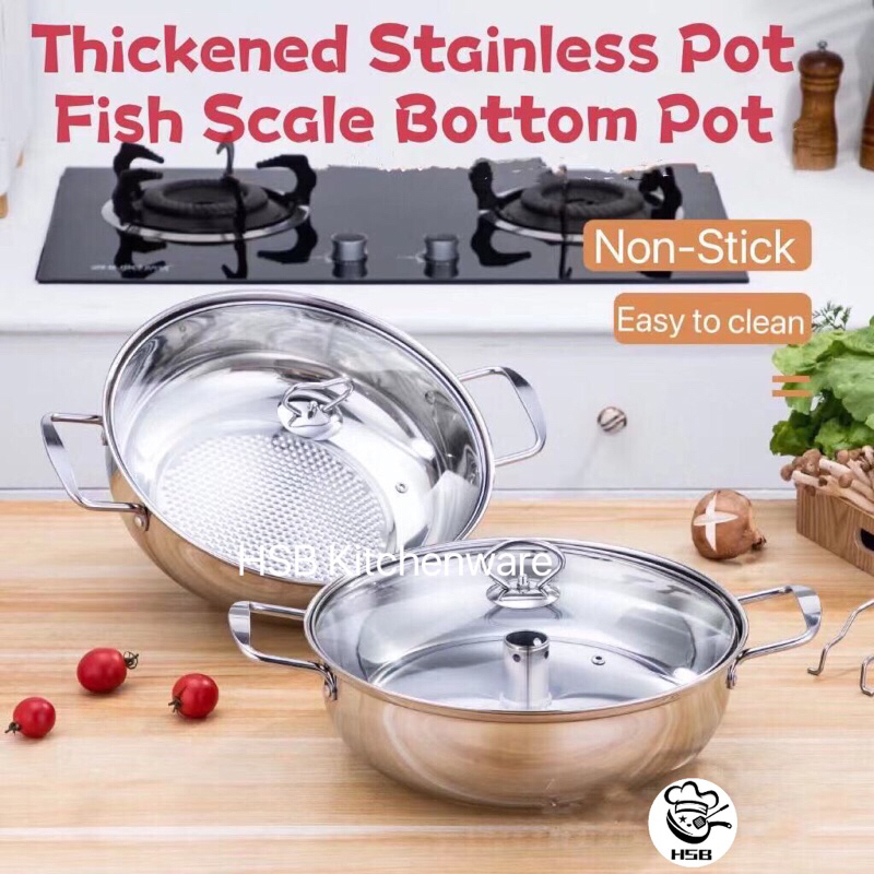 30cm Thickened High Quality Double Handle Non-Stick Arc Pot Visible ...