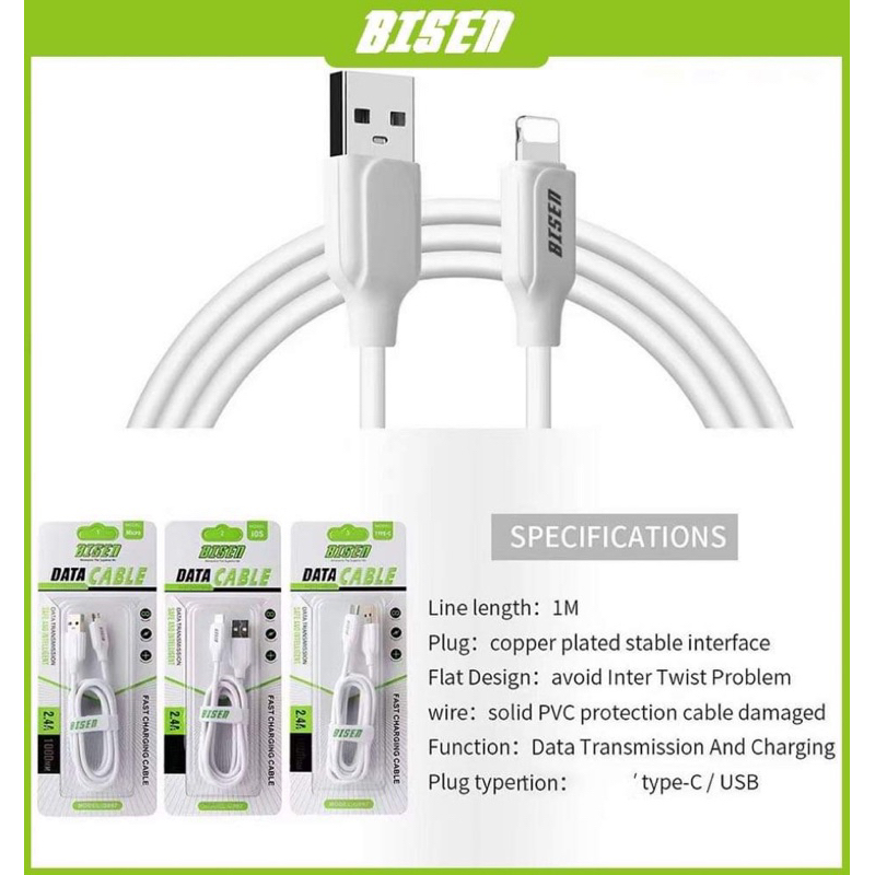 BISEN G997 Universal 2.4A High Speed Data Transfer Charging Cable ...