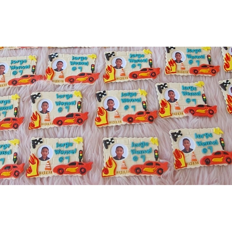 Hot Wheels Themed Birthday/ Christening Ref Magnet Souvenir | Shopee ...