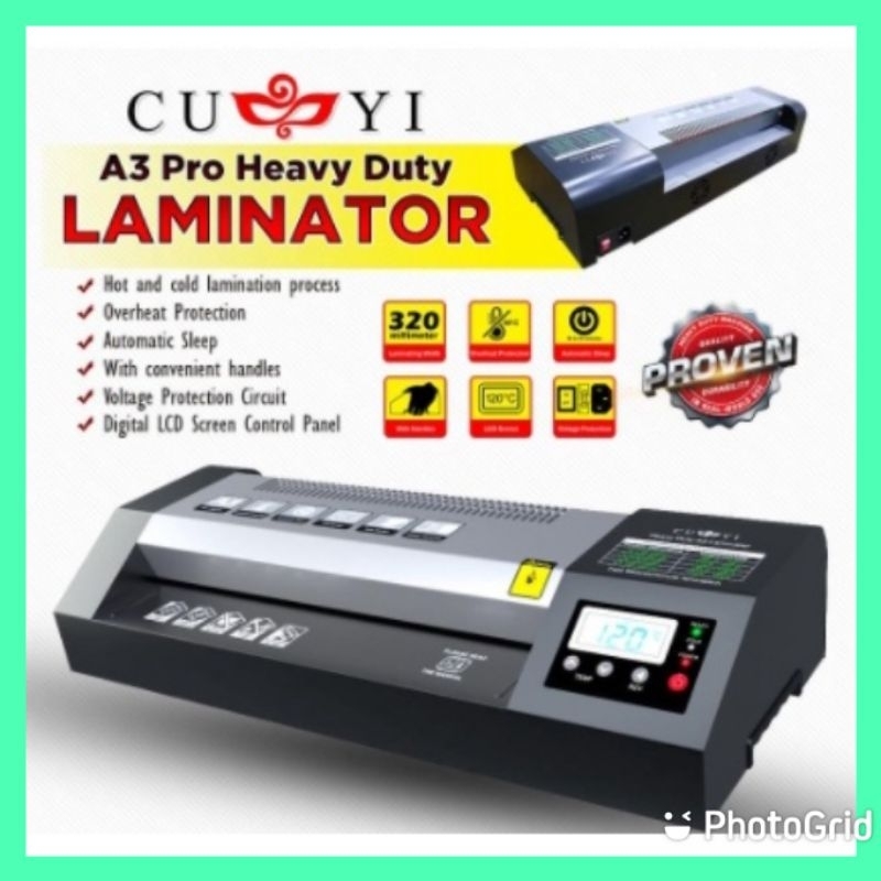 CUYI LAMINATOR MACHINE A3 SIZE HEAVY DUTY DIGITAL | Shopee Philippines