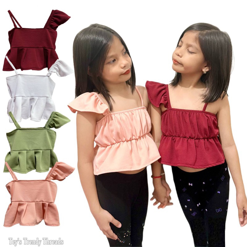 TEYS Cute Crop Top for Kids Blouse for Kids Ages 3-5 years old | Shopee ...