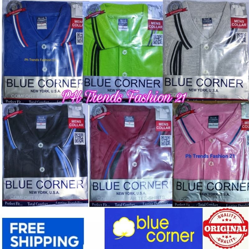 Original Blue Corner Polo Shirt With Lining Style No.1 & No.2 | Shopee ...