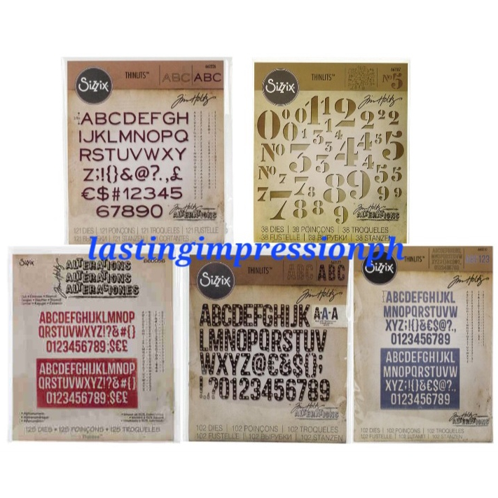 Sizzix Tim Holtz Thinlits Dies Alphanumeric & Numbers | Shopee Philippines