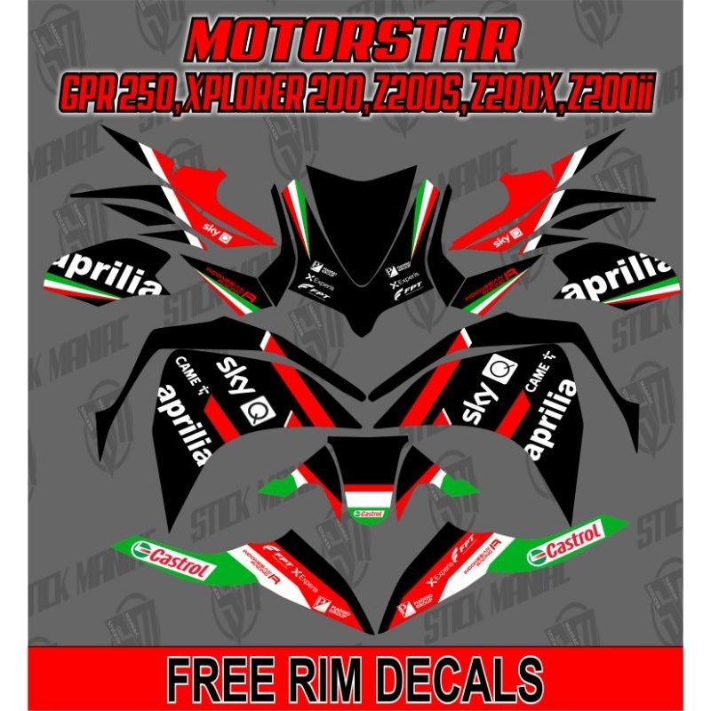 Motorstar GPR 250, Z200s, z200, z200ii, xplorer full body decals ...