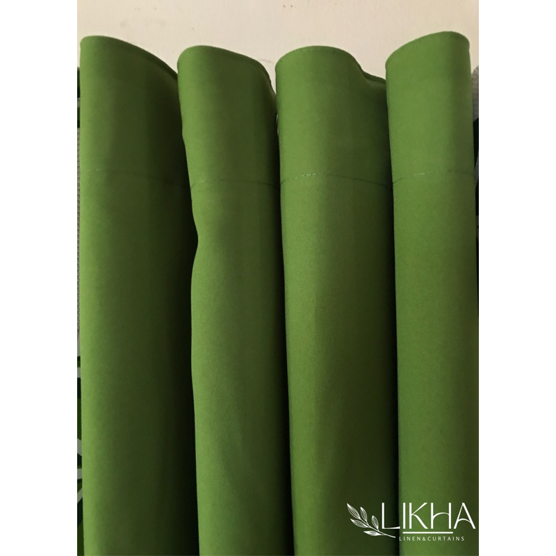 LIKHA - 3in1 Elegant Contessa Green Curtains (6ft/7ft) - Sold per SET ...