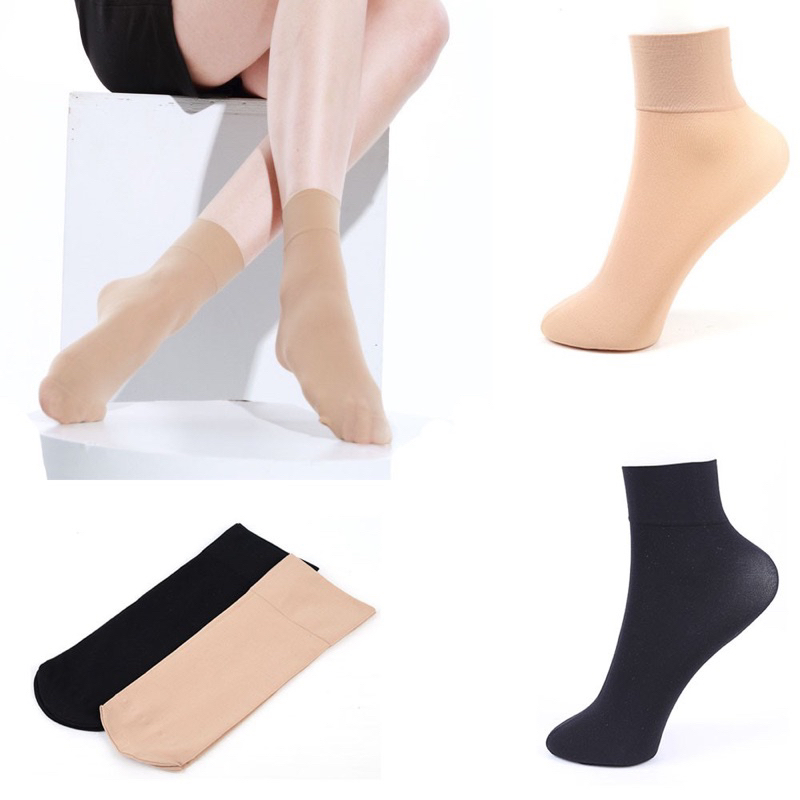 1pair Ankle Socks Low Cut Short Stockings Thick Silk | Shopee Philippines