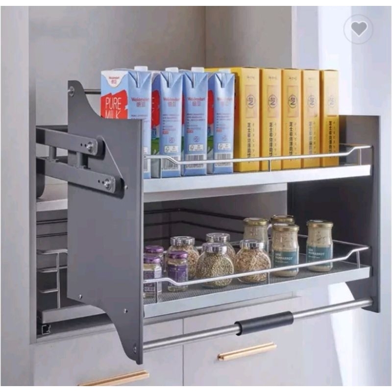 2 layer PULL DOWN kitchen Cabinet organizers/Rack Plates & condiments ...
