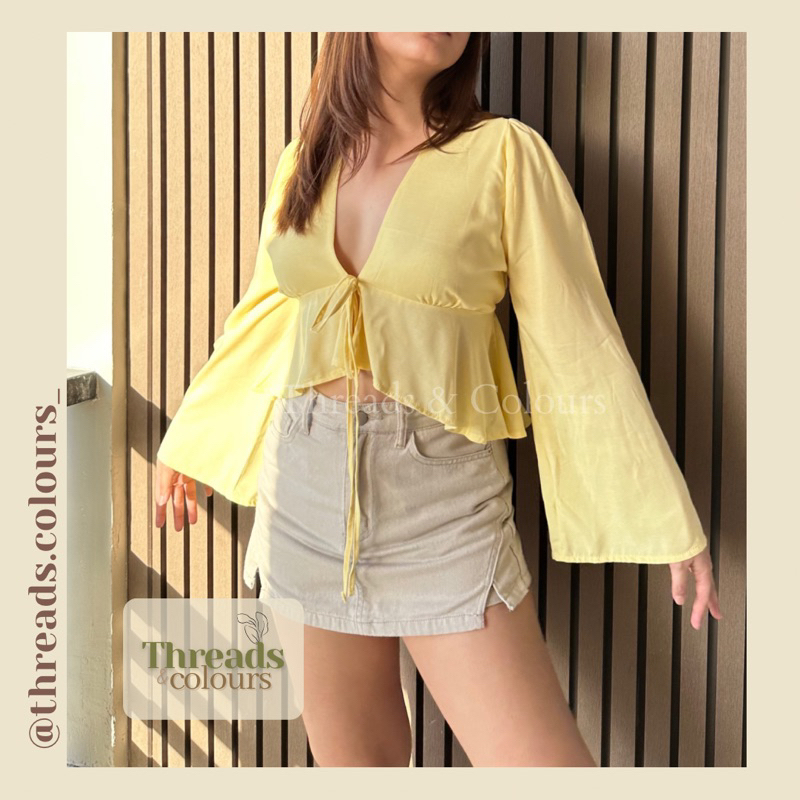 Threads & Colours | ROSELLE | Ruffled/Peplum Bell Long Sleeve Double ...