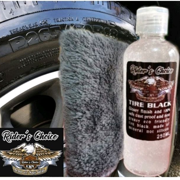 Tire black ultra gloss 250ml with cloth | Shopee Philippines