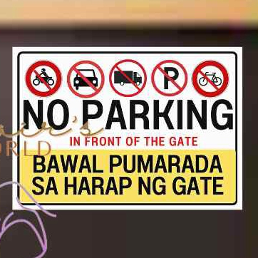No Parking signage for gate / No Parking sign pvc / Laminated No ...