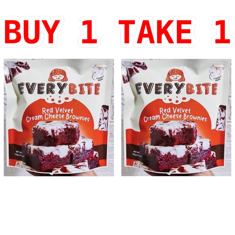 BUY 1 TAKE 1 EVERY BITE RED VELVET CREAM CHEESE BROWNIES 140G | Shopee ...