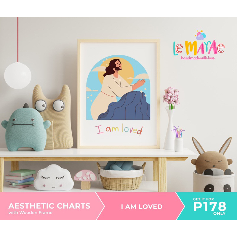 Jesus Portrait Laminated Chart Wooden Frame A3 Big Wall Decor | Shopee ...