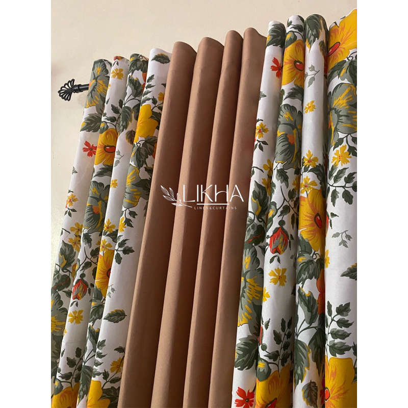 LIKHA - 3in1 Elegant Tanya Gold Ring Curtains (6ft/7ft) - sold per SET/PIECE | Shopee Philippines
