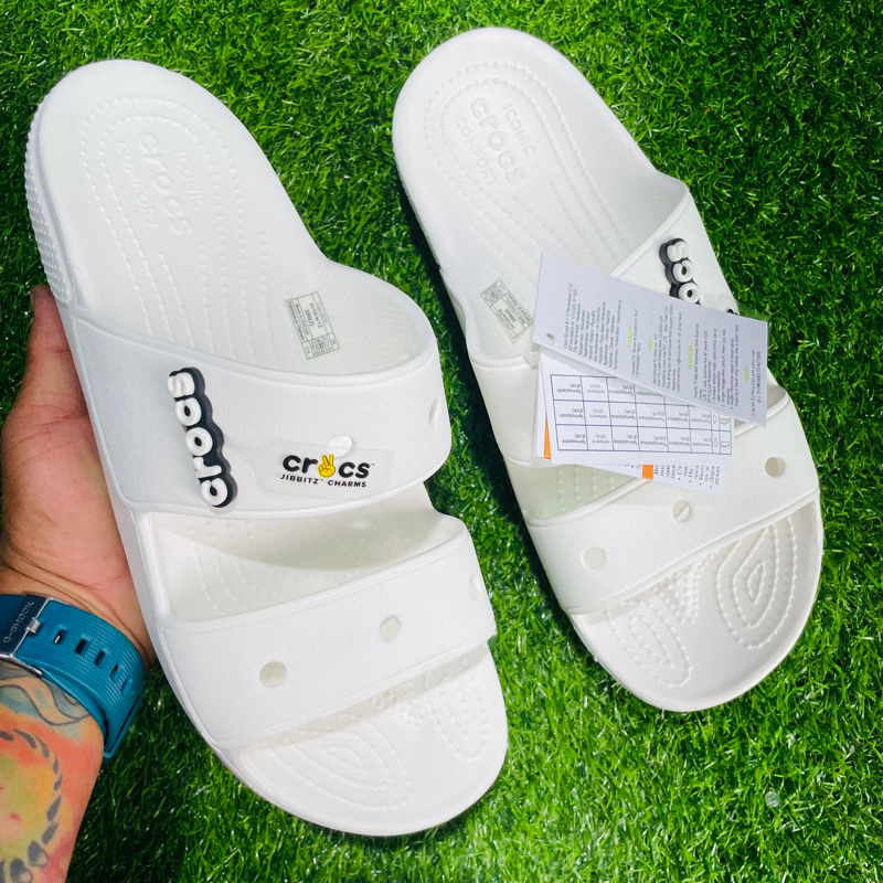 Crocs Classic 2 Strap Slides FREE Jibbitz | Shopee Philippines