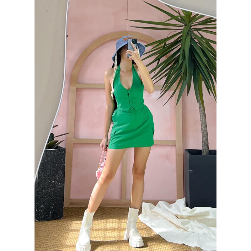 Tamara Set ( Vest Blazer & Cargo Skirt) | Shopee Philippines