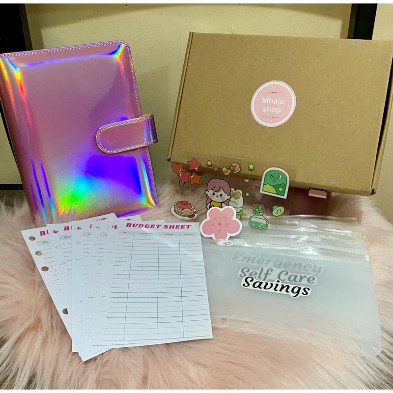 A6 Laser Pink & Blue Budget Binder | Shopee Philippines