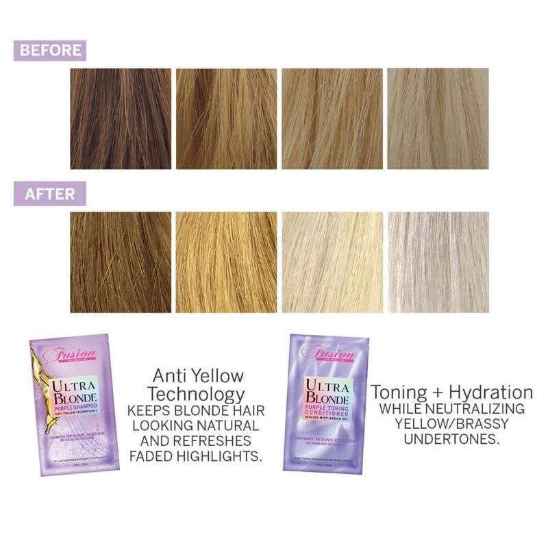 Fusion ultra blonde purple shampoo / Conditioner / hair mask 12pcs 1 ...