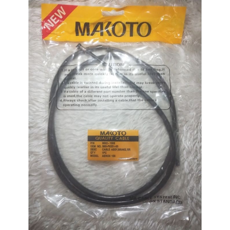 STANDARD / STOCK SIZE BRAKE CABLE FOR AEROX 155 (MAKOTO BRAND) | Shopee ...
