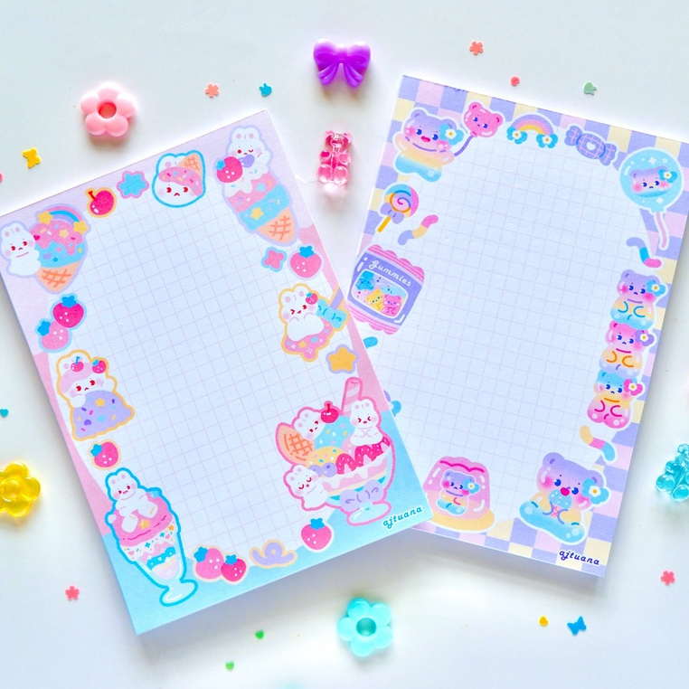 Ice Cream and Gummy Bear A6 Notepads | NP-001 | NP-002 | Shopee Philippines