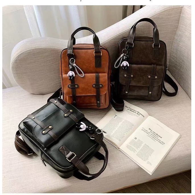 Women Pu Leather Backpack Fashion Lady Backpacks Casual College School ...