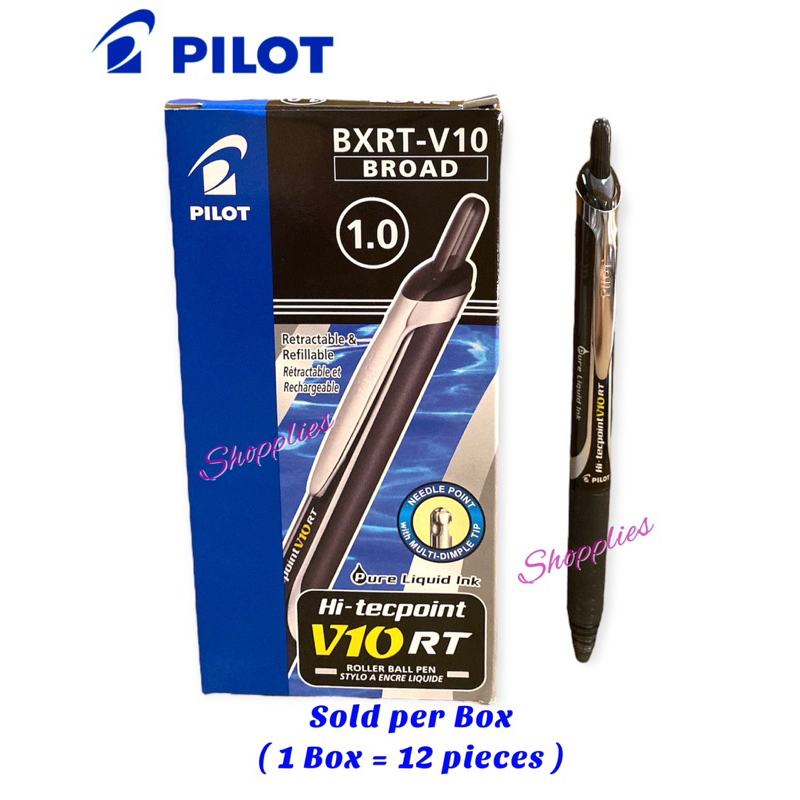 Pilot Hi-tecpoint V10 RT / V10rt / 1.0 Retractable Black Ink Sign Pen ...