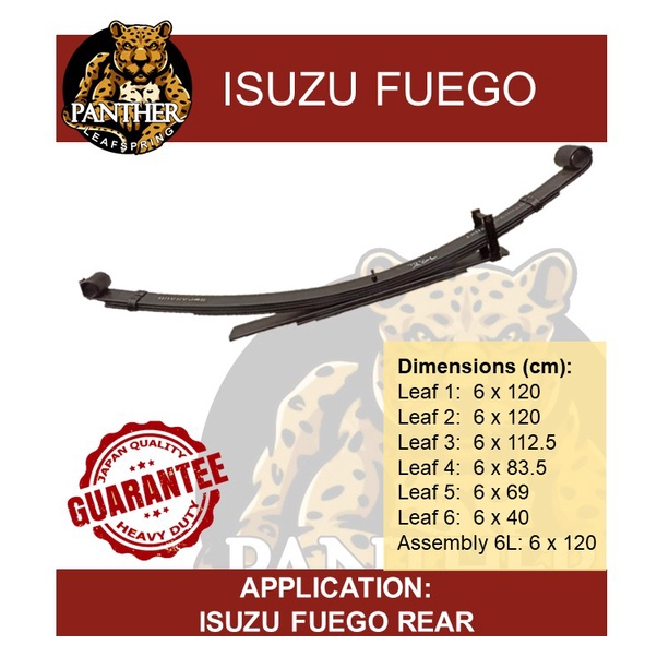 Molye / Leaf Spring Assembly for Isuzu Fuego Rear (Matibay) | Shopee ...