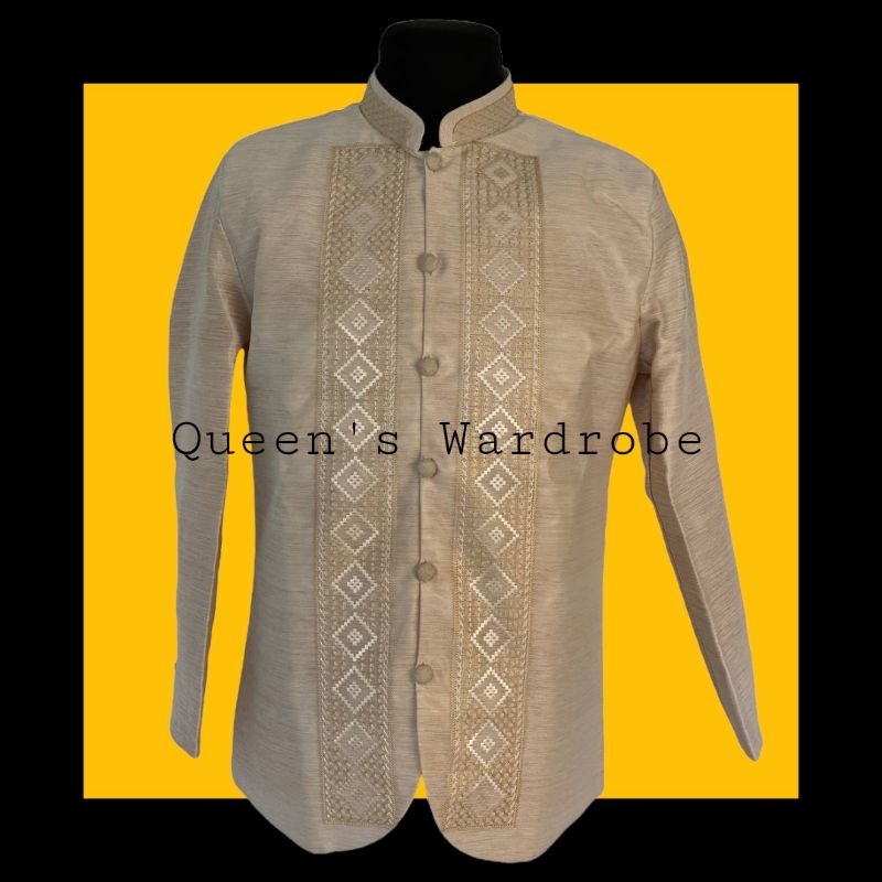 Double Collar Coat Barong Ethnic Design | Shopee Philippines