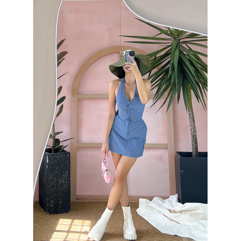Tamara Set ( Vest Blazer & Cargo Skirt) | Shopee Philippines