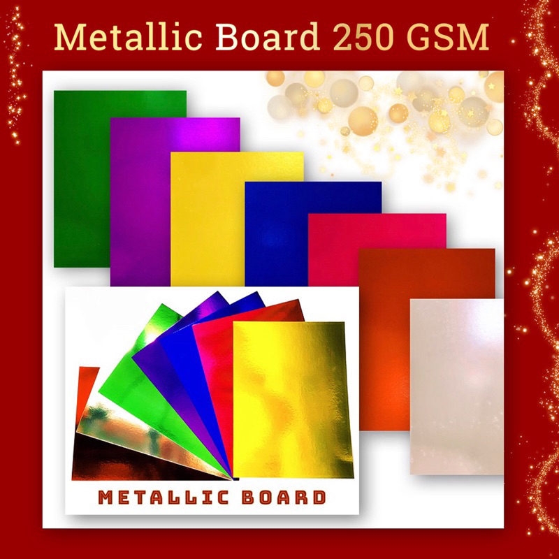 FSI Metallic Board A4 250 gsm 10 sheets per pack per color | Shopee ...