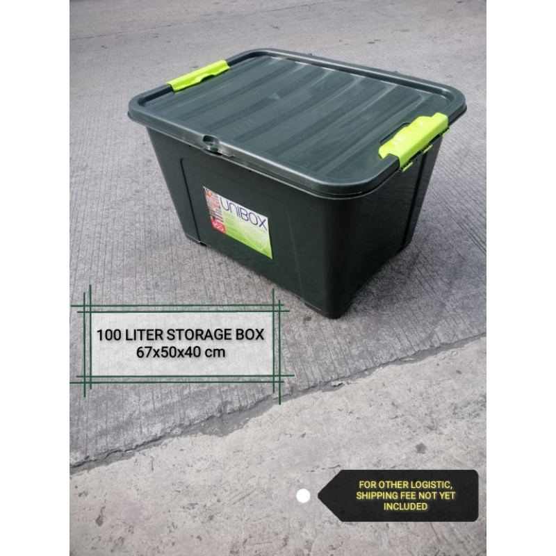 120 liter storage box black long box with wheels (for other logistic ...