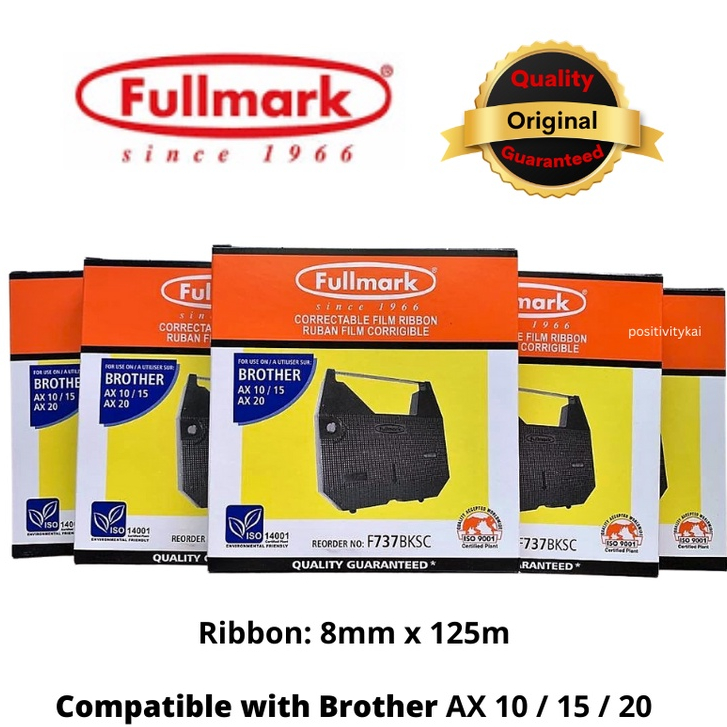 (Positivity) Fullmark Typewriter Ribbon F737BKSC for Brother AX 10 AX ...