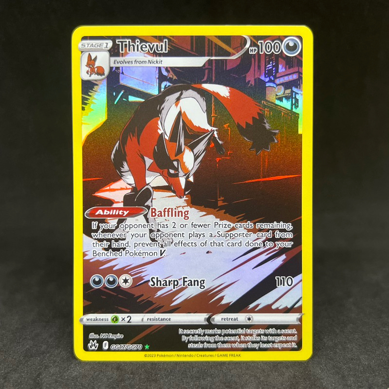 Pokemon TCG Thievul Galarian Gallery Holo Rare GG17/GG70 2023 Sword ...
