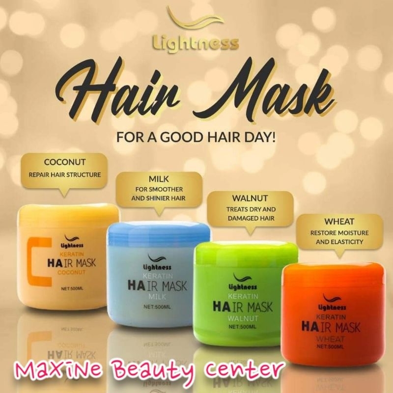 LIGHTNESS keratin hairmask, 500mL ( milk, wheat, coconut, walnut ...