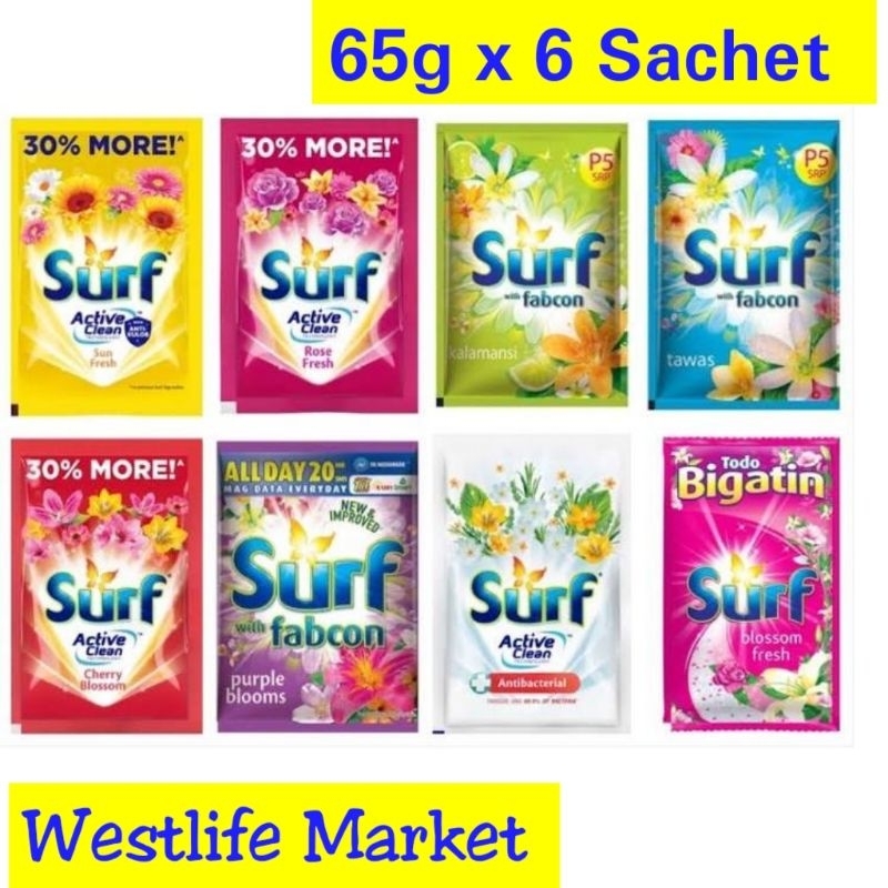 Surf Detergent Powder 65g x 6 Sachets | Shopee Philippines