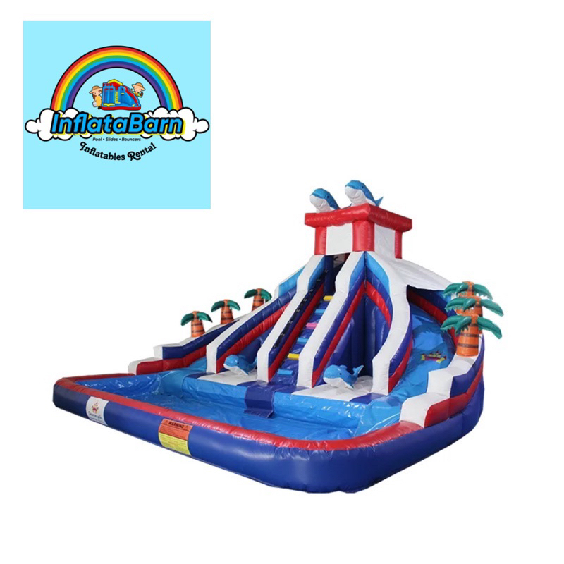 Inflatable Dolphin Water Slide PVC Heavy duty | Shopee Philippines