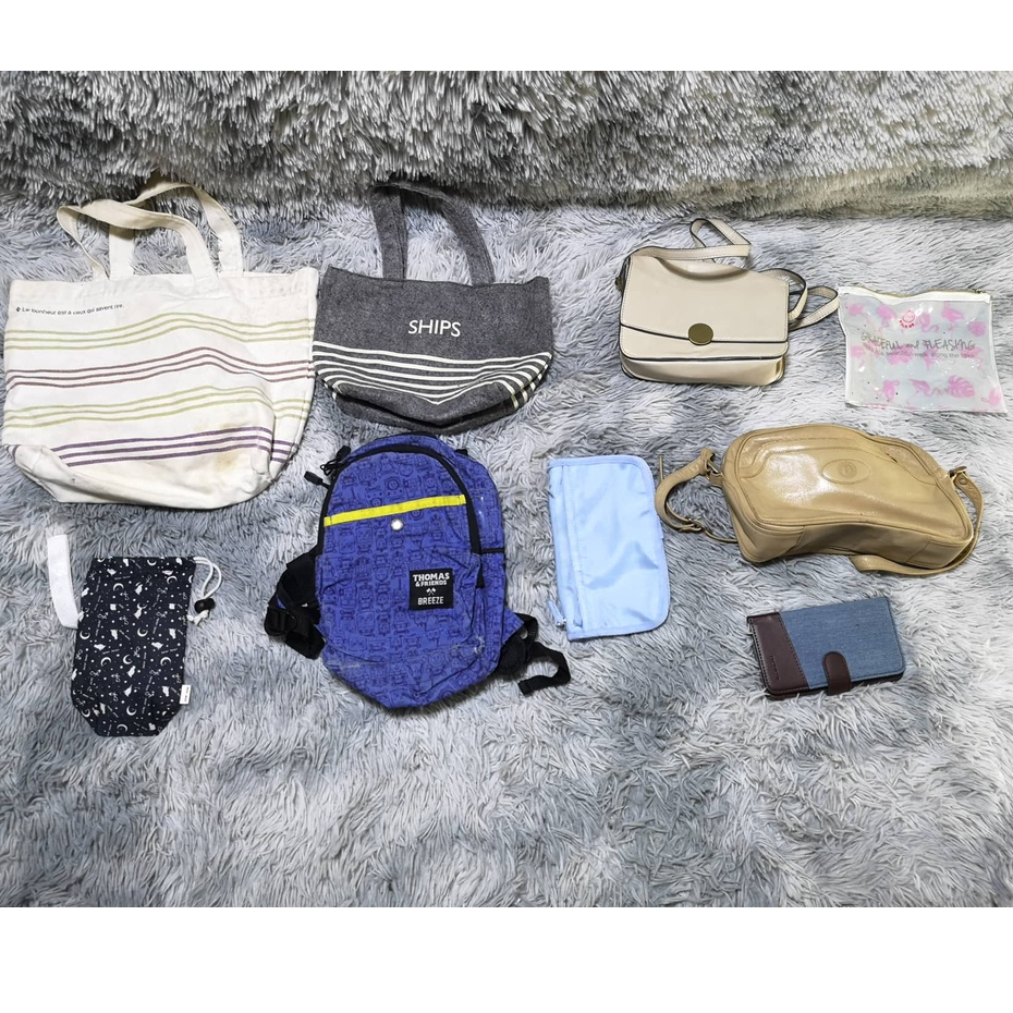 Tote & Pouch Bag 9 Pieces Bundle | Shopee Philippines