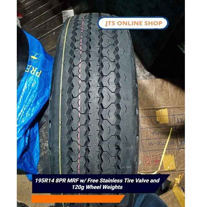 195R14 8PR MRF w/ Free Stainless Tire Valve and 120g Wheel Weights ...