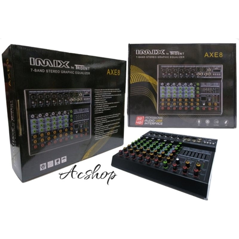 IMIX MIXER 8 CHANNEL WITH EQUALIZER AXE 8 BY TRIDENT 7-BAND STERIO ...