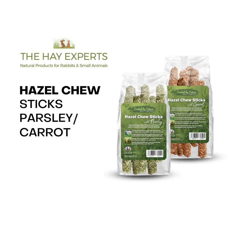 THE HAY EXPERTS Hazel Chew Sticks Treats (Carrot & Parsley Flavor) for ...