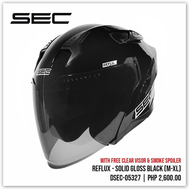 SEC Half-face Dual Visor Helmet Reflux v1 and 2023 Model (Free Visor ...