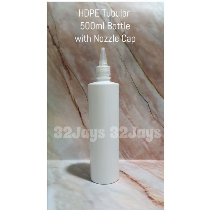 HDPE 500ml Tubular Nozzle Cap Bottle for Sauce, Syrups Empty Plastic ...