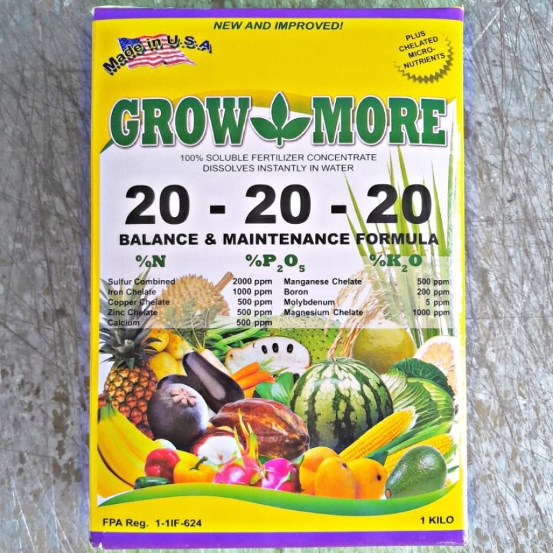GROW MORE 20-20-20 (1 KILO) BALANCE AND MAINTENANCE FORMULA by SAGREX ...