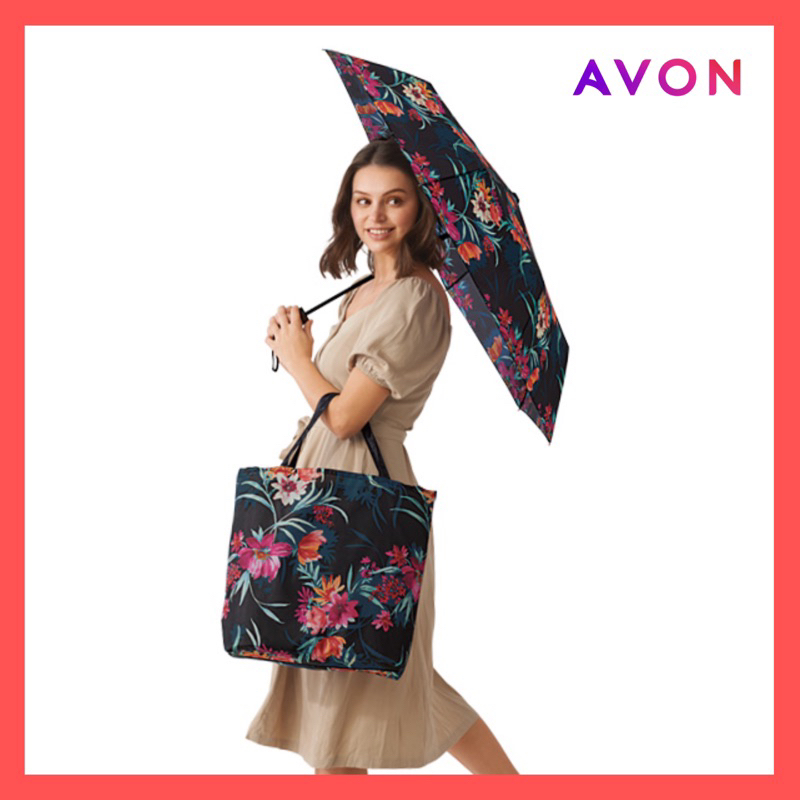 AVON Manual Foldable Umbrella With Tote Bag Set : Sadie | Shopee ...