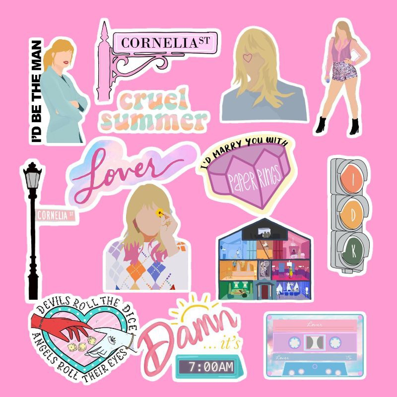 LOVER Taylor Swift Stickers | Vinyl Matte Laminated Waterproof and ...
