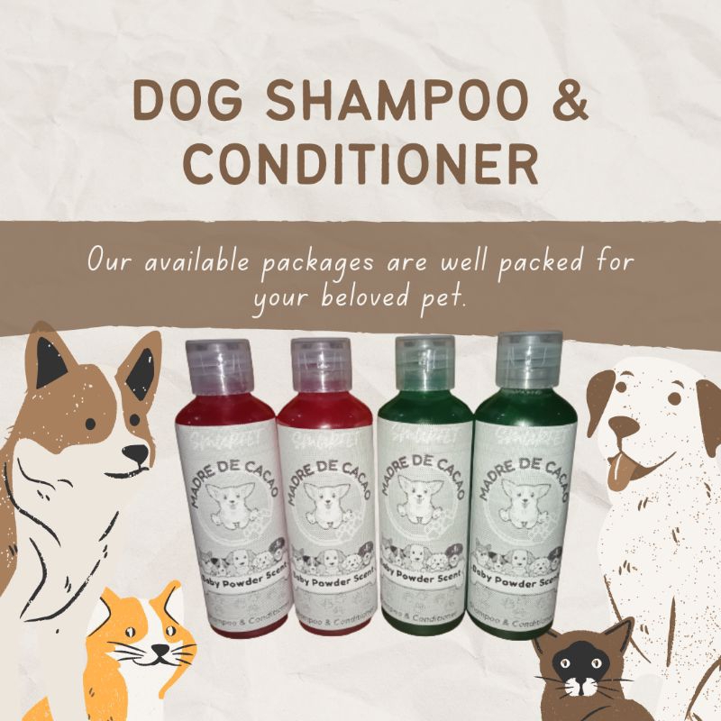 DOG SHAMPOO AND CONDITIONER MADRE DE CACAO GUAVA EXTRACT BABY POWDER ...