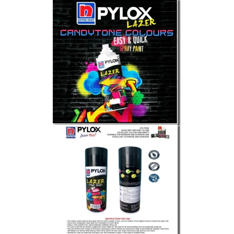PYLOX LAZER NIPPON SPRAY PAINT ORIGINAL CANDYTONE COLOURS PANG SPRAY SA ...