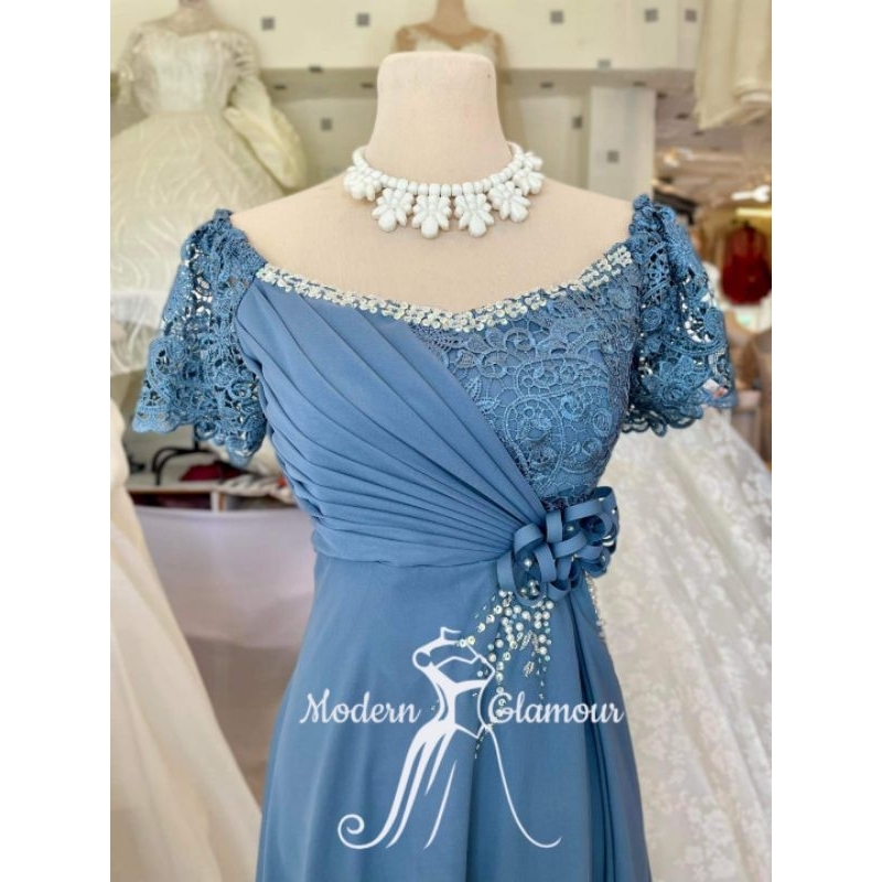 HALF LIZ EMPIRE CUT DRESS MOTHER NINANG GOWN, PRINCIPAL SPONSOR FORMAL GOWN | Shopee Philippines