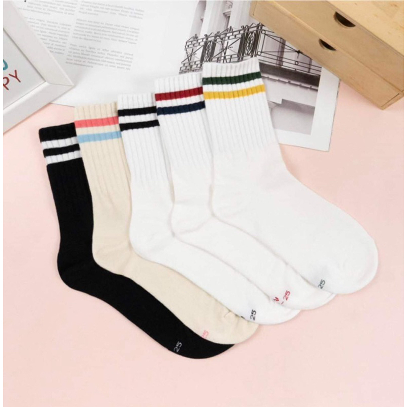Korean Socks - Long Varsity Line Socks - Iconic Socks | Shopee Philippines