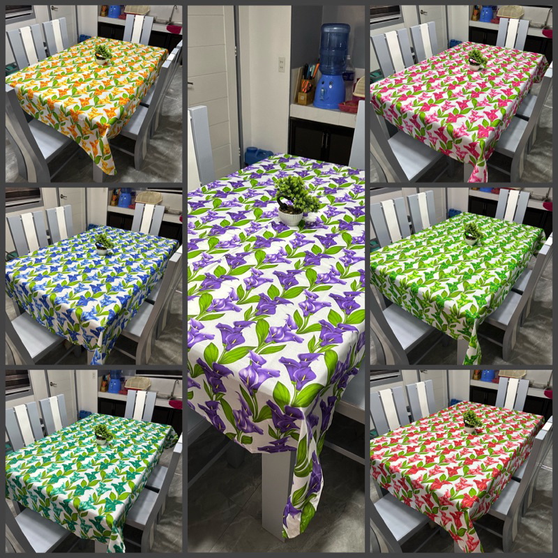 Tulip Design Table Cloth Geena Fabric 4 Seater 6 Seater 8 Seater Round ...